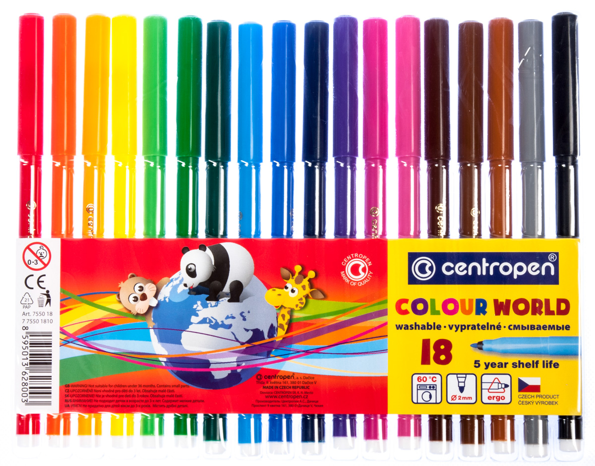 centropen Fixy 7550 18 ks - Fixy, Psací a výtvarné potřeby, Kancelářské ...