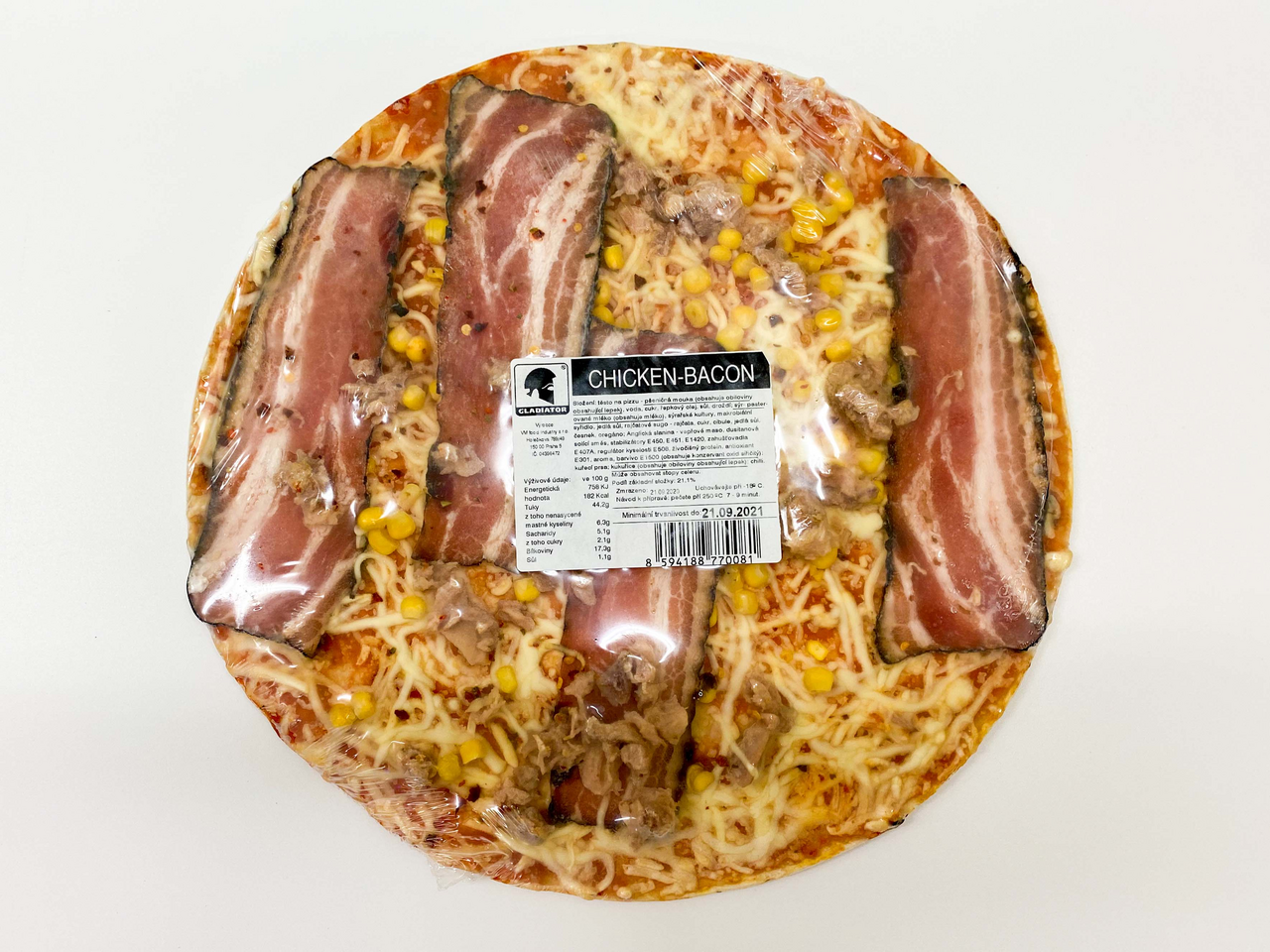 PIZZA GLADIÁTOR 450g CHIC.BAC. - Pizzy, Hotová jídla, Mražené