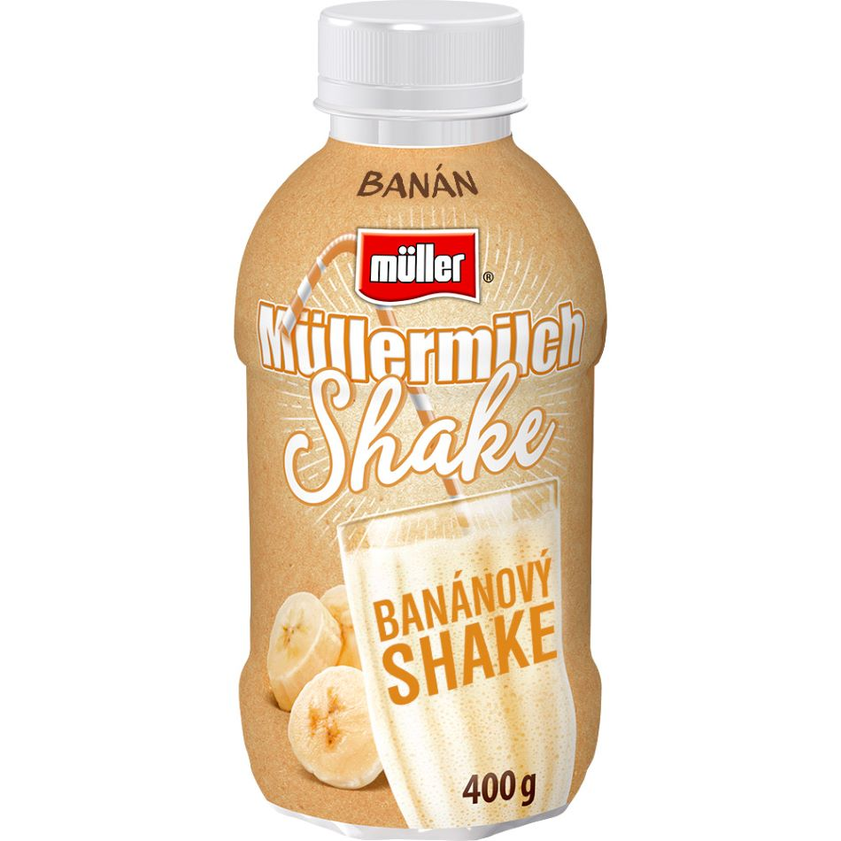 Müllermilch Shake mléčný nápoj MIX II (banán, Apple Pie, vanilka) chlaz ...
