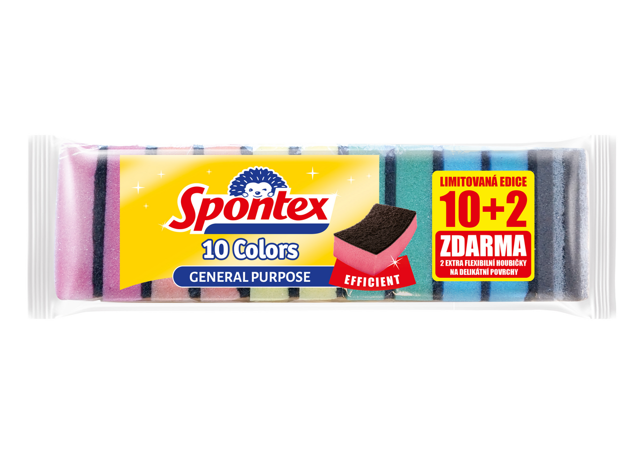 Spontex Colors houbičky 10 + 2 ks - Houbičky, Utěrky, houbičky ...