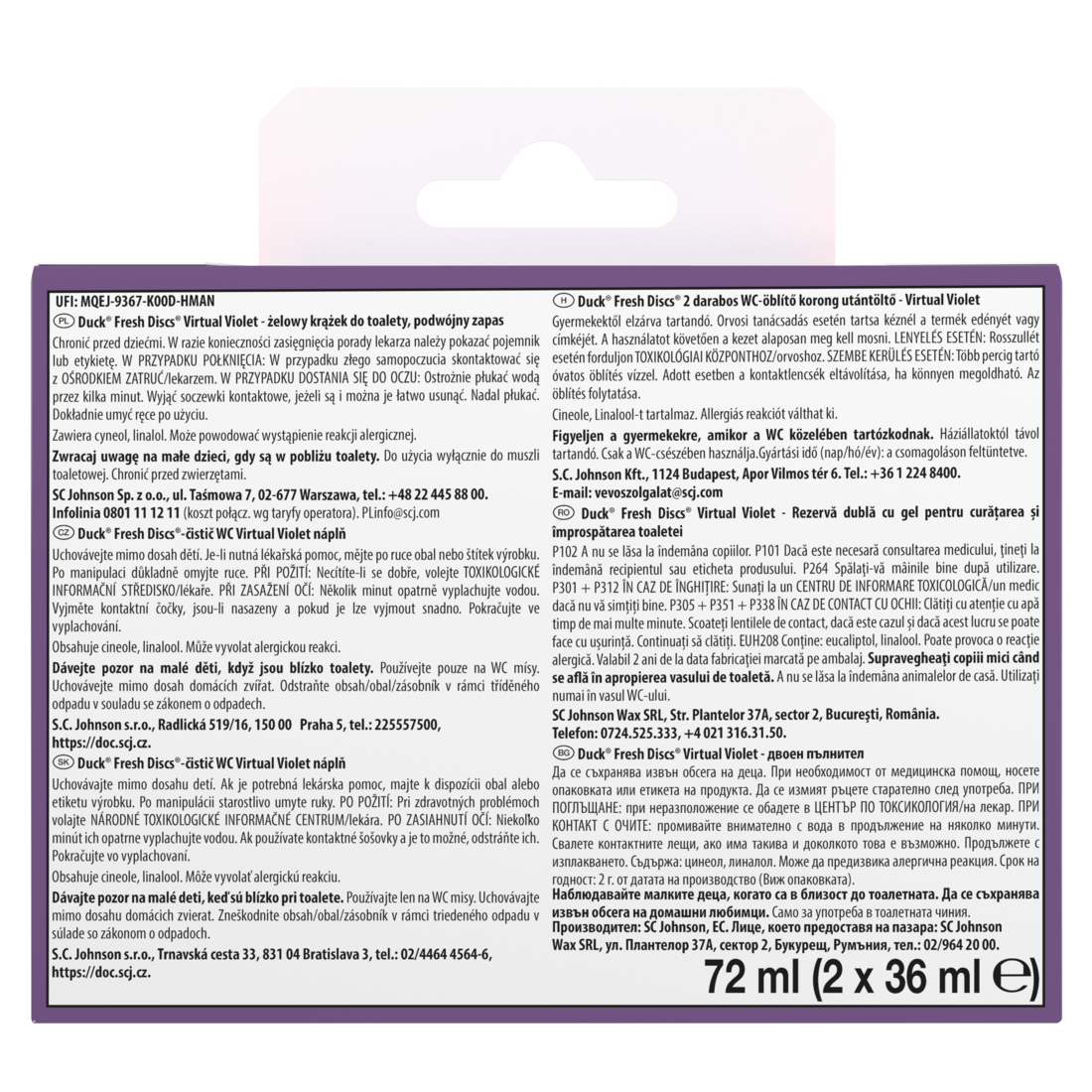 Duck Fresh Disc Violet 2 x 36 ml - WC bloky, Toaleta, Čisticí přípravky ...