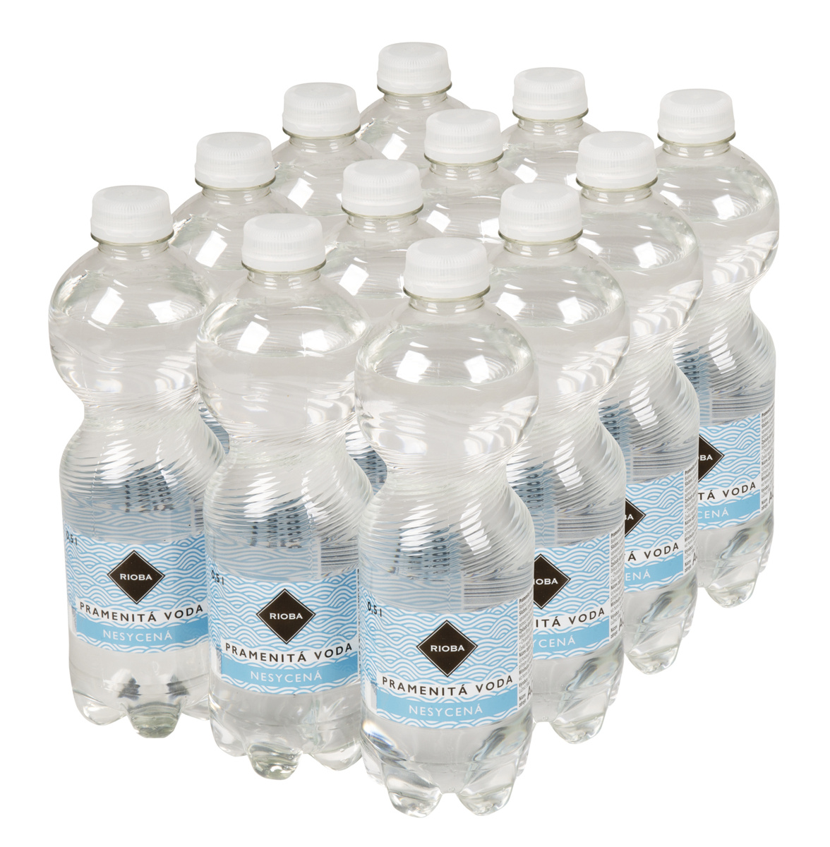 RIOBA Neperlivá voda 12 x 500 ml - Pramenitá neochucené, Vody, Nealko ...