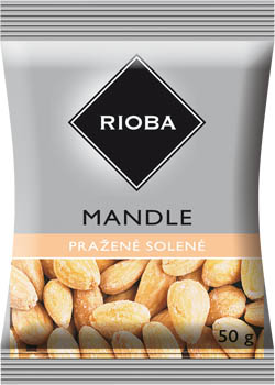 RIOBA Mandle pražené solené 12 x 50 g - Oříšky, Slané snacky ...