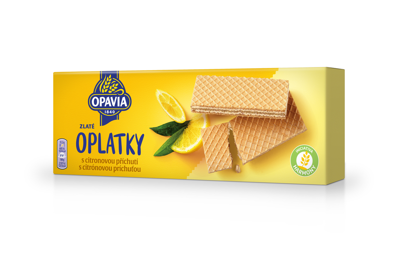 OPAVIA Zlaté oplatky citronové 14 x 146 g - Plněné, Oplatky, Sušenky ...