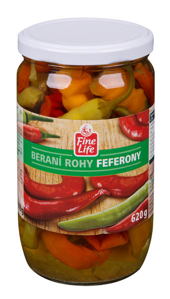 Fine Life Feferony beraní rohy 4 x 620 g - Papriky, Konzervovaná ...
