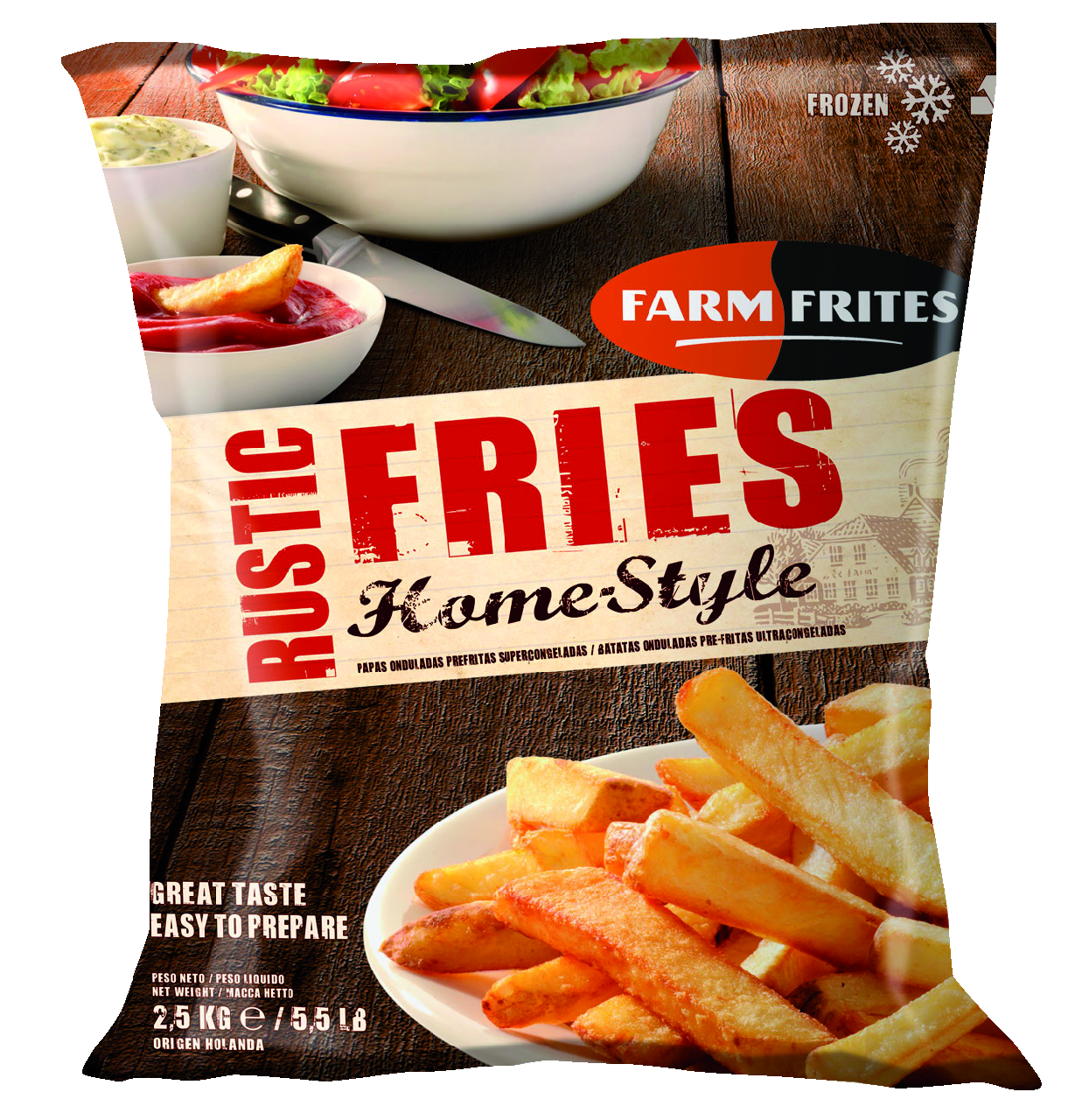 Farm Frites Rustic Fries Home hranolky mraž. 5 x 2,5 kg - Rovné ...