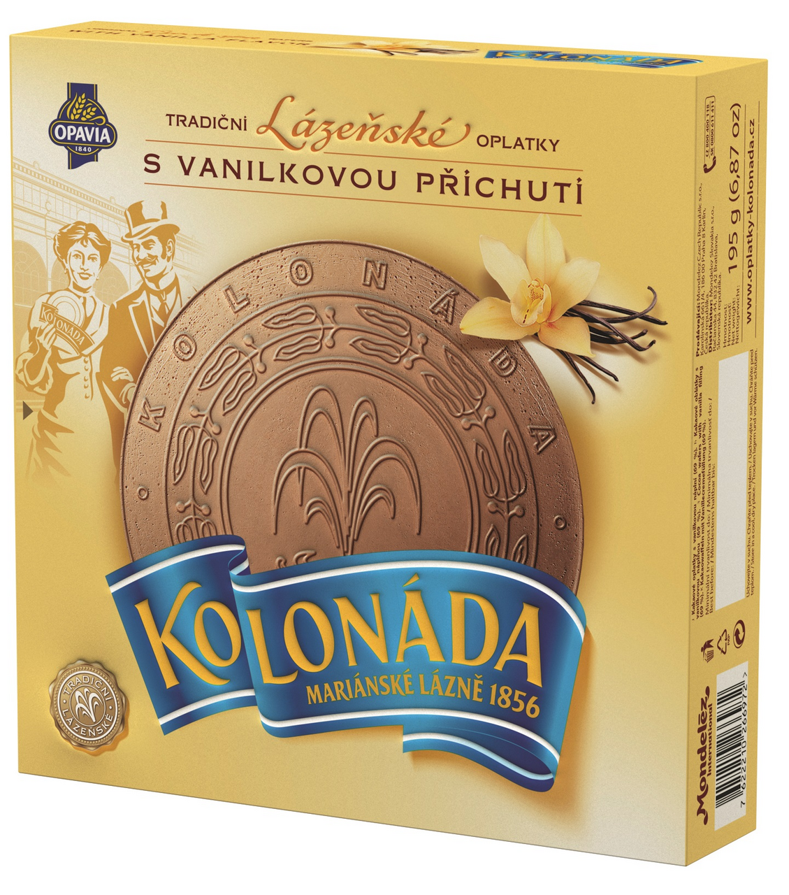 OPAVIA Kolonáda Tradiční lázeňské oplatky vanilkové 195 g - Plněné ...