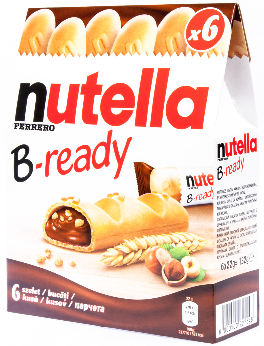 nutella B-Ready 6pack 22 g - Sušenky plněné, s polevou, Sušenky ...