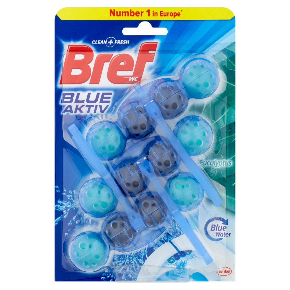 Bref WC Color Aktiv blok Blue Water Eucalyptus 3 x 50 g - WC bloky ...