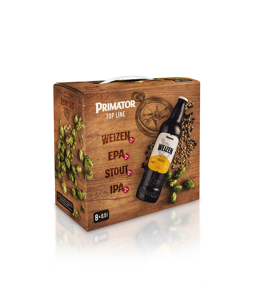 PRIMÁTOR Top Line Pivo 8 x 500 ml multipack vratná láhev - Ale, Piva ...