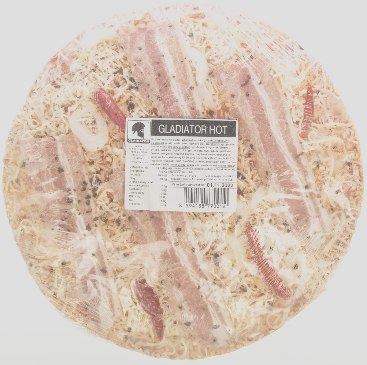 Gladiátor Pizza Hot mraž. 400 g - Pizzy, Hotová jídla, Mražené