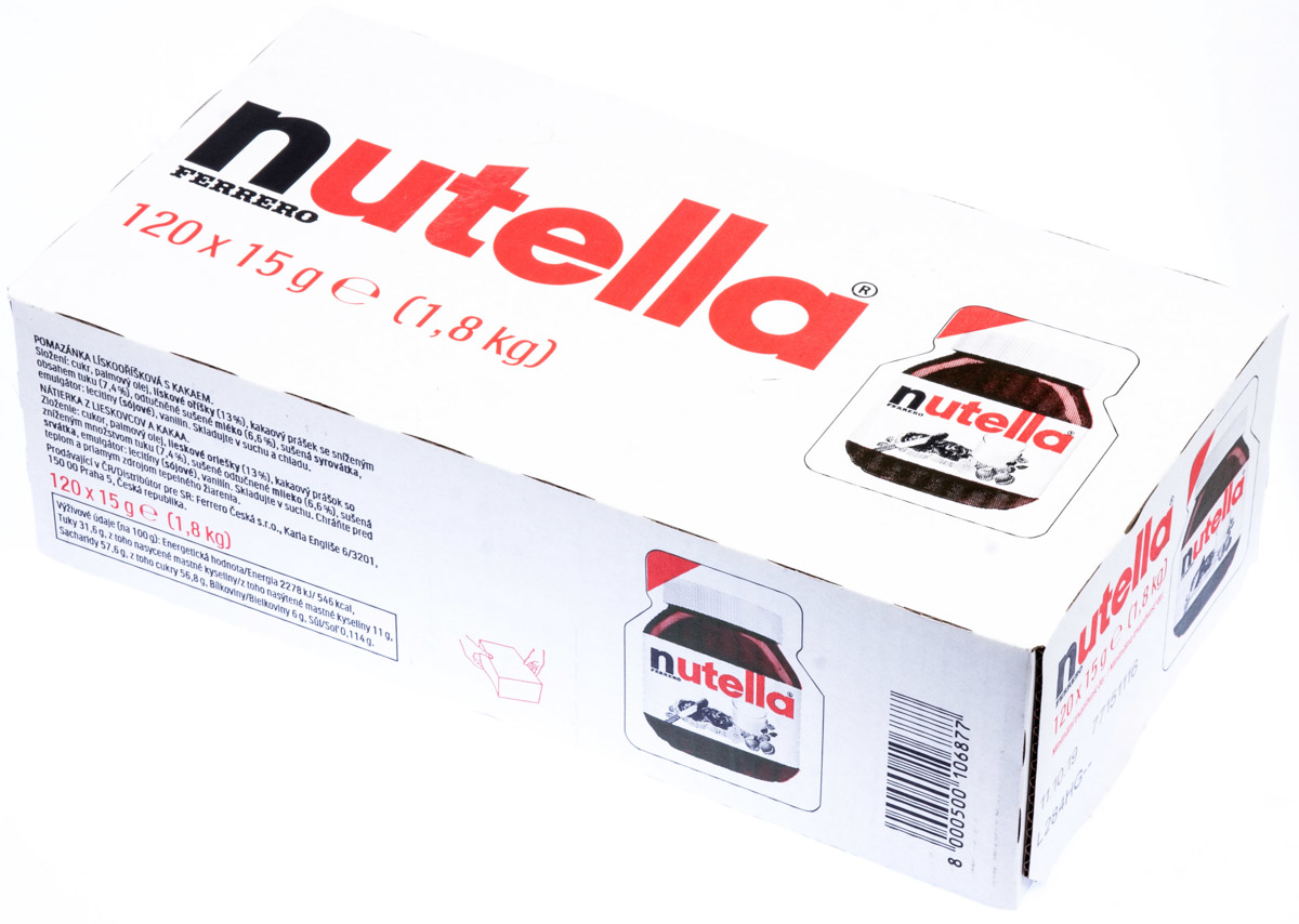 nutella 120 x 15 g - Čokoládové, oříškové pomazánky, Džemy, medy ...