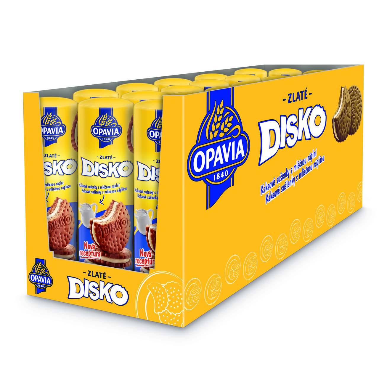 OPAVIA Zlaté Disko kakaové sušenky s mléčnou náplní 18 x 169 g ...