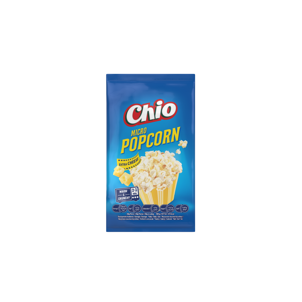 Chio Popcorn extra cheese/extra sýr 36 x 80 g - Popcorn, Slané snacky ...