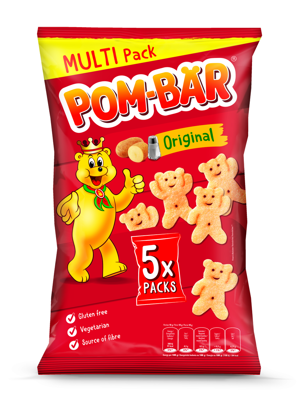 POM-BÄR Chio Original Multipack 5 x 18 g - Chipsy, Slané snacky ...