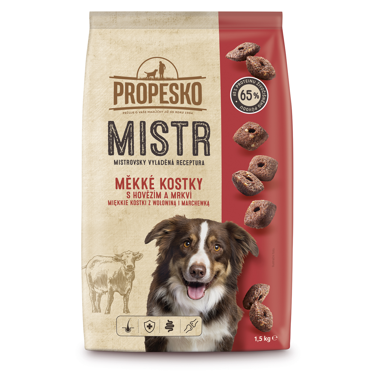 PROPESKO Mistr Granule pro psy 1,5 kg - Dospělí, Suché krmivo, Psi ...