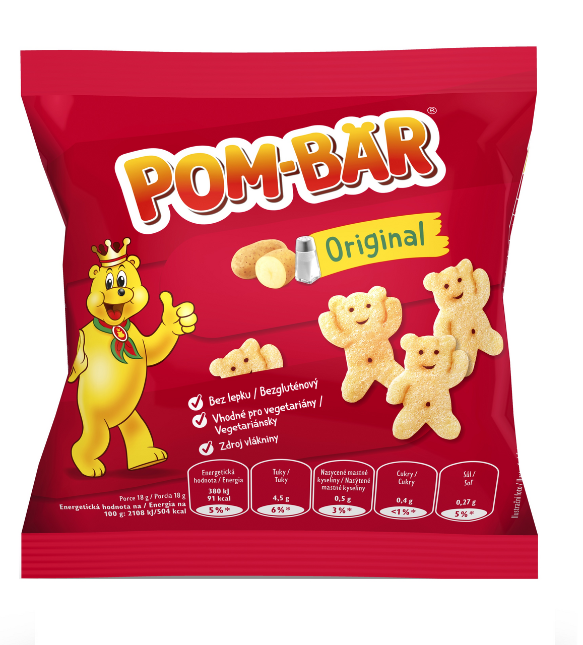 POM-BÄR Original 40 x 18 g - Chipsy, Slané snacky, Cukrovinky, slané ...