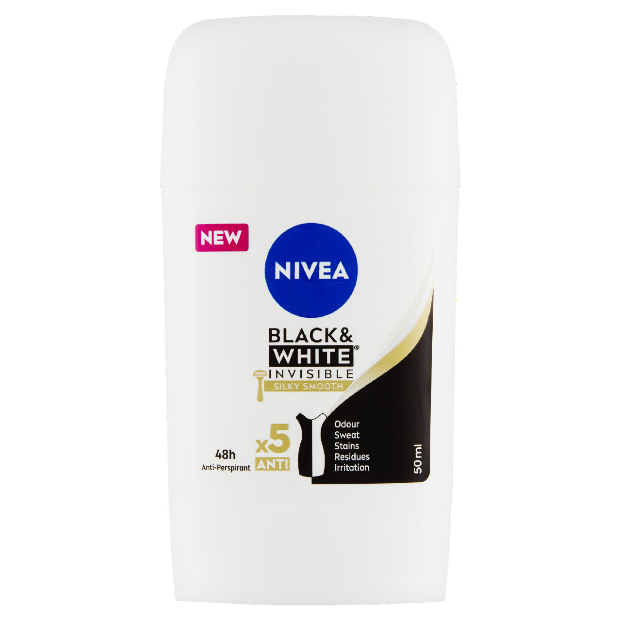 NIVEA Black & White Invisible Silky Smooth Stick 50 ml - Tuhé ...
