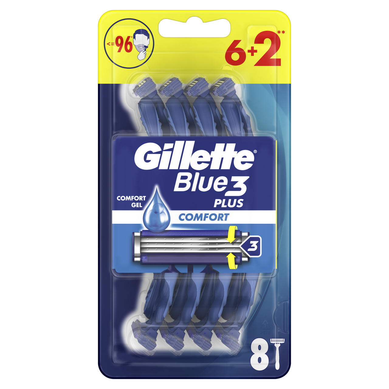 Gillette Blue3 Plus Comfort Holítka 6 + 2 ks - Jednorázové strojky ...