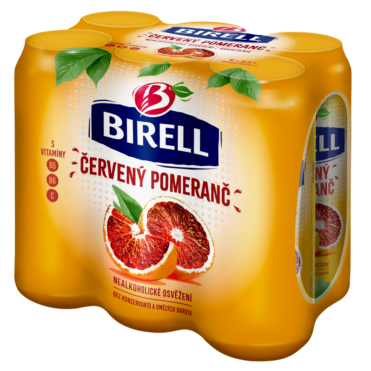 BIRELL Ochucený Červený pomeranč nealkoholické pivo 6 x 500 ml ...