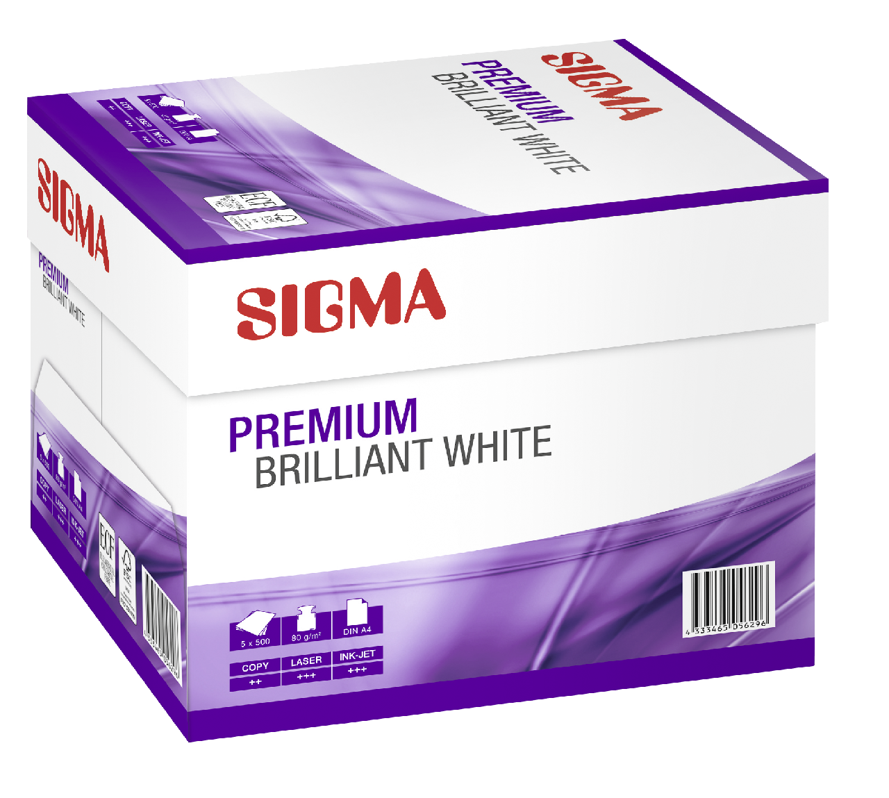 SIGMA Premium A4 80 500 listů 5 ks - Kopírovací papír, Papír, Kancelář