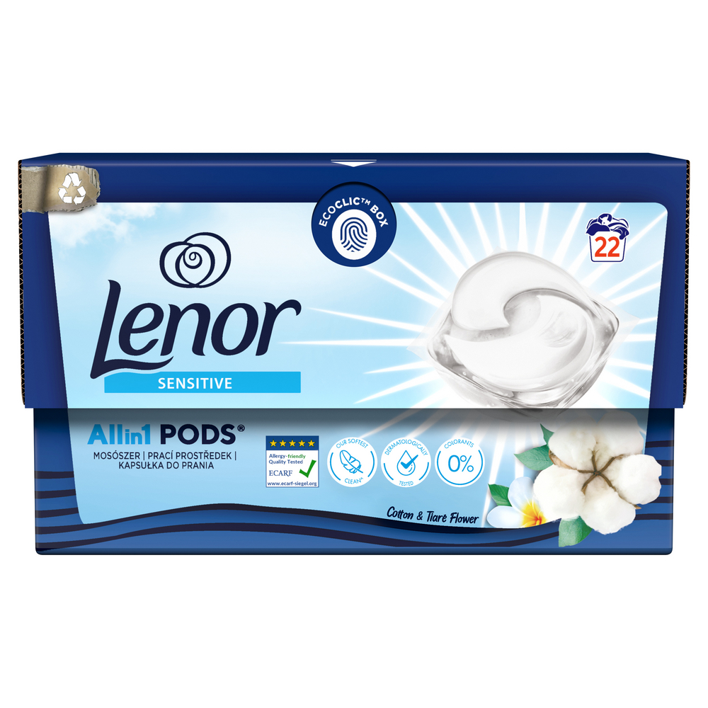 Lenor Sensitive tablety na praní 22 ks - Kapsle, tablety, Prací ...