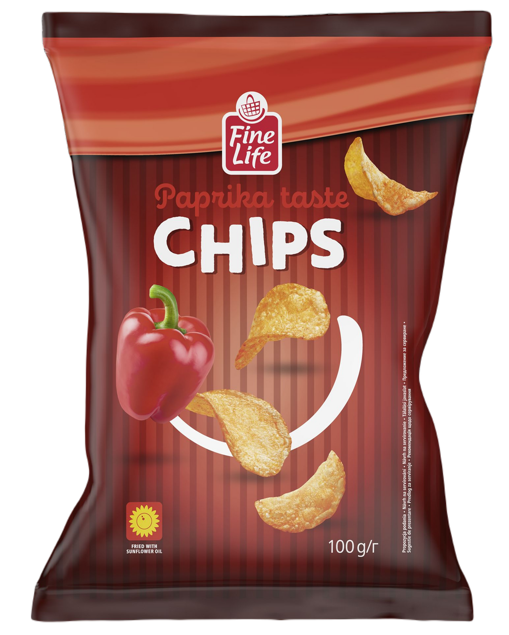 Fine Life Chips paprika 100 g - Chipsy, Slané snacky, Cukrovinky, slané ...