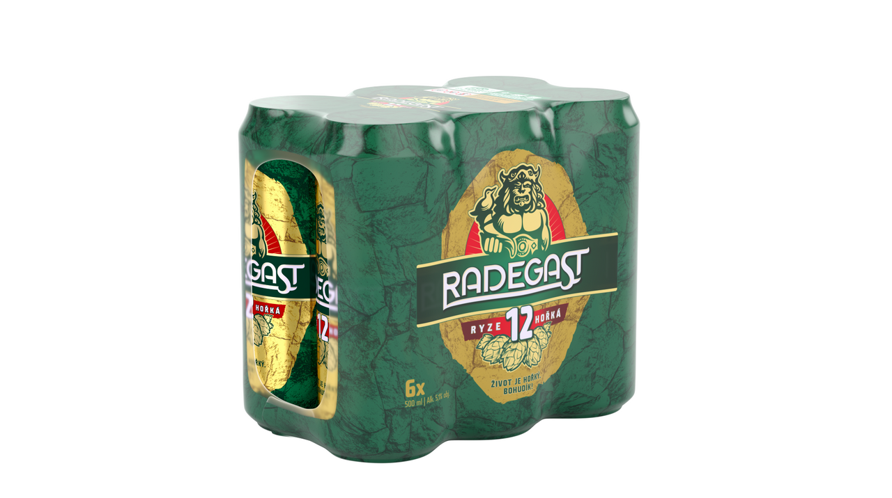 RADEGAST Ryze hořká 12° pivo 6 x 500 ml plech - Ležáky, Pivo, Nápoje, tabák