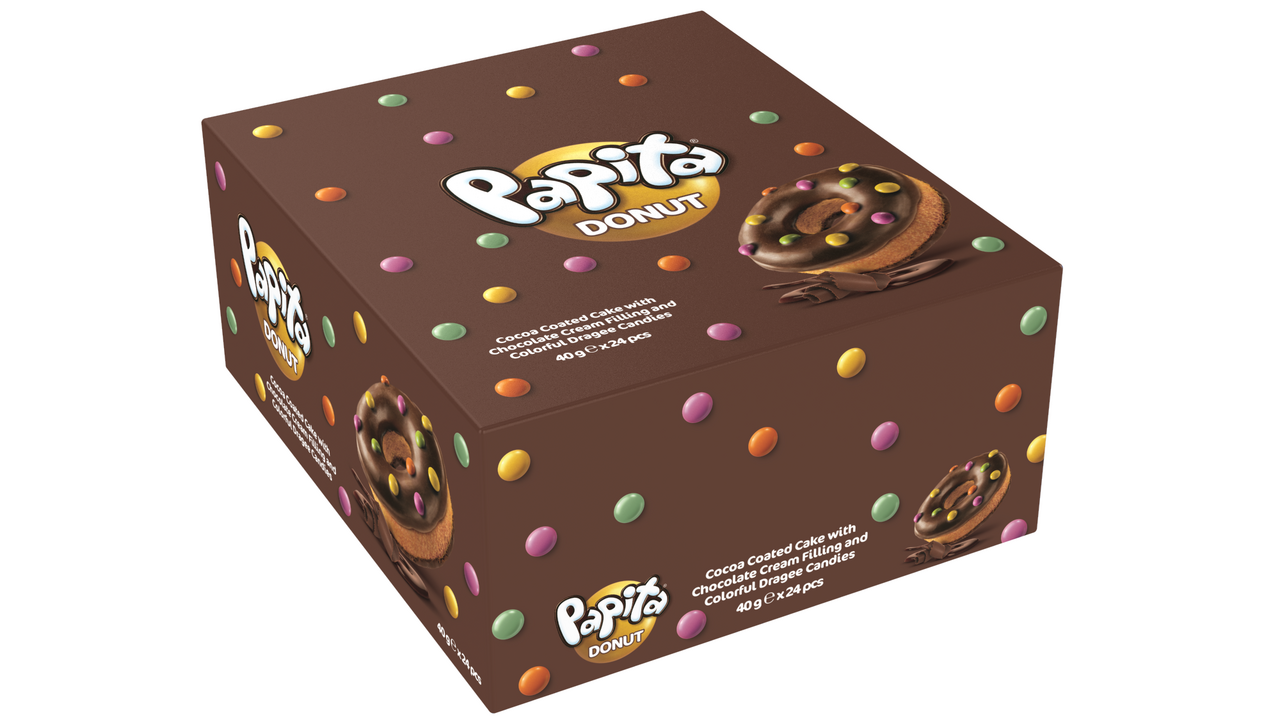 Papita Donut Chocolate 24 x 40 g - Zákusky, moučníky, Cukrovinky, slané ...