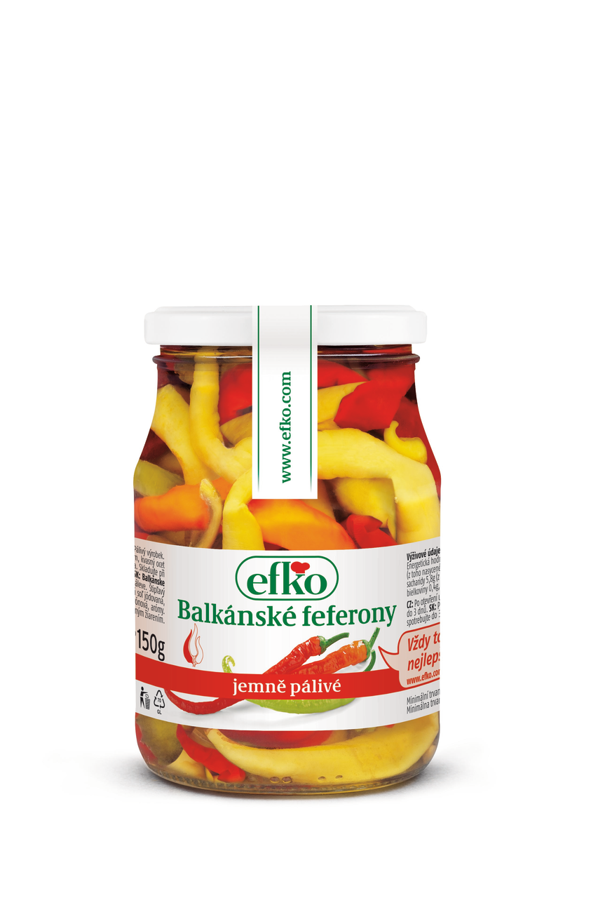 efko Feferony balkánské pálivé 6 x 370 ml - Papriky, Konzervovaná ...