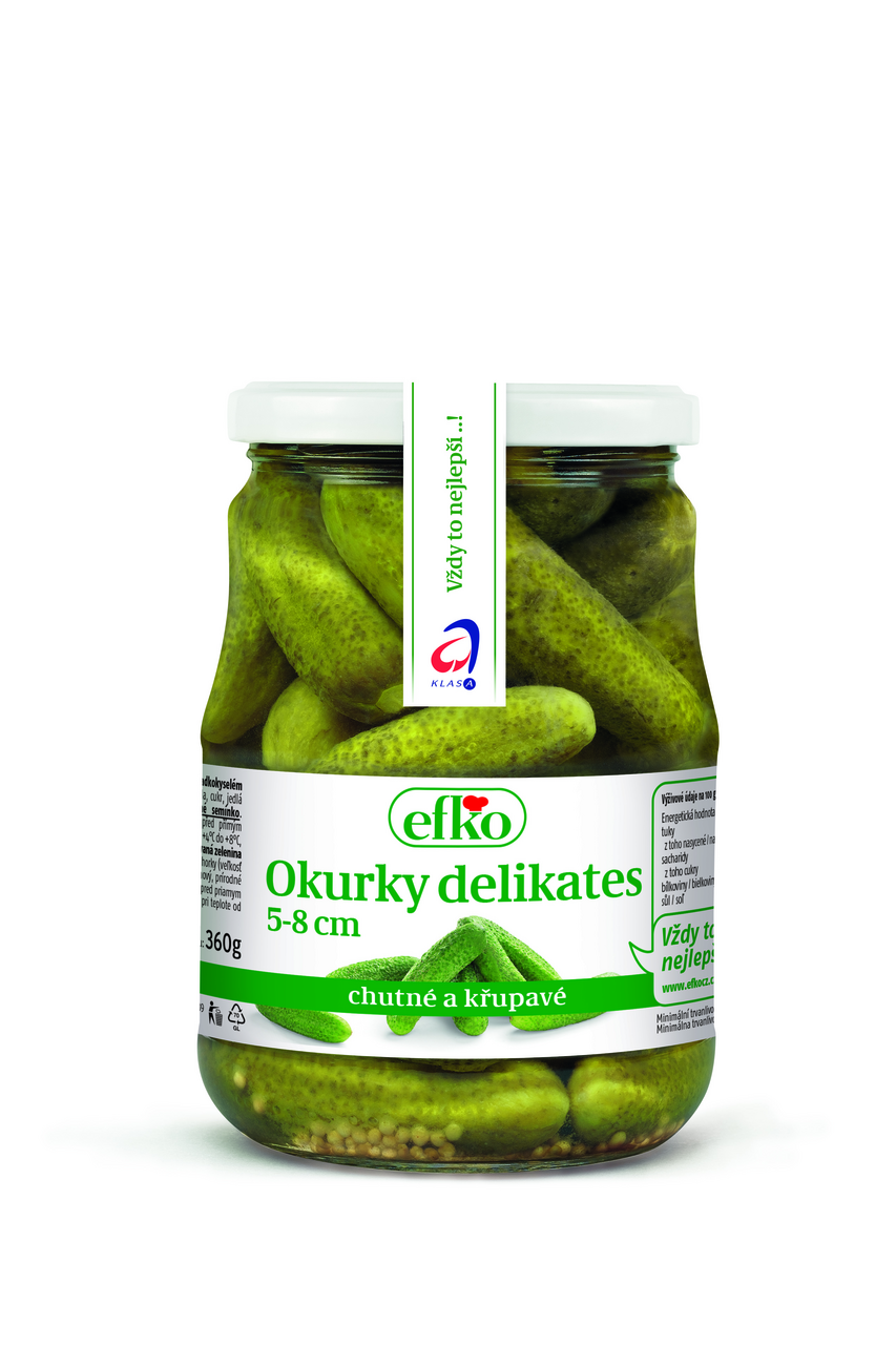 efko Okurky Delikates 5 - 8 cm 6 x 720 ml - Okurky, Konzervovaná ...