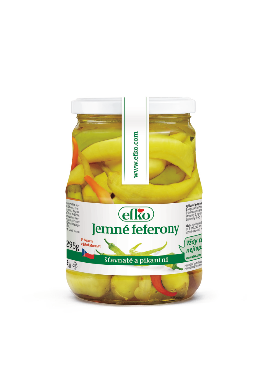 efko Feferony jemné sterilované 6 x 720 ml - Papriky, Konzervovaná ...