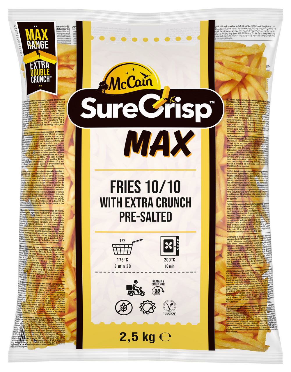 McCain Sure Crisp Max 10 /10 tiefgefroren - 2,5 kg Beutel