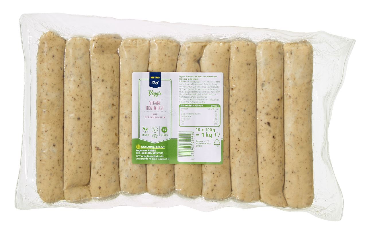 METRO Chef Vegane Bratwurst - 1 kg Packung