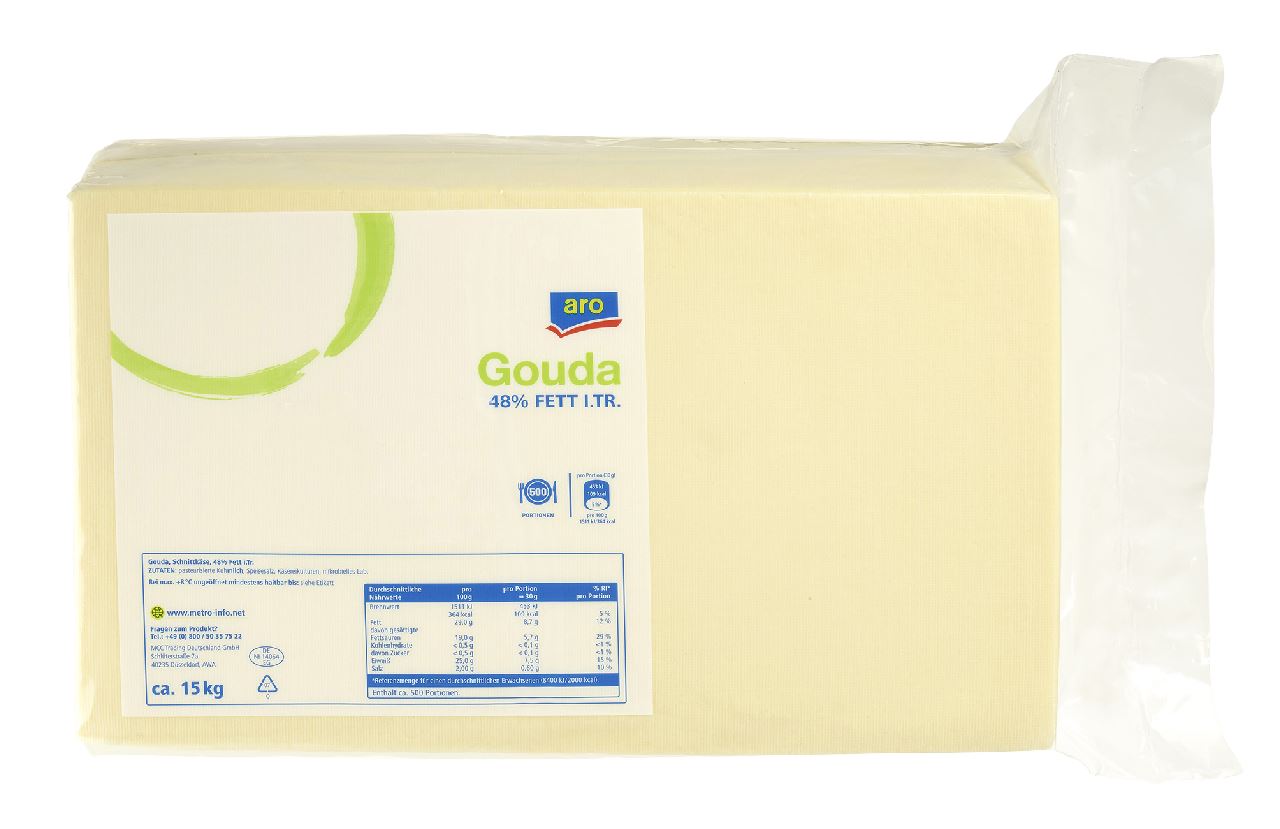 aro Gouda, 48 % Fett i. Tr. - ca. 15 kg Block
