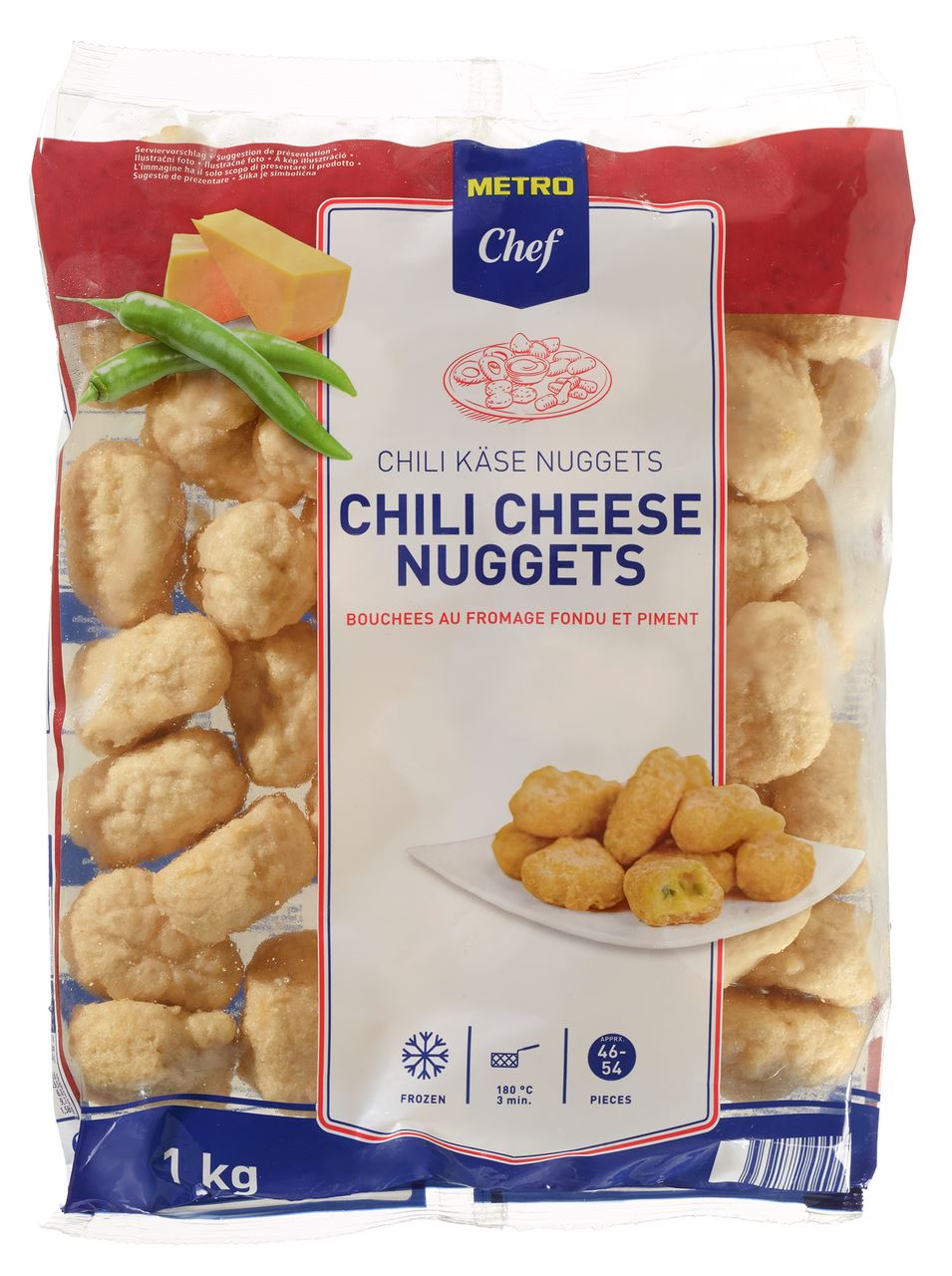 METRO Chef Chili Cheese Nuggets tiefgefroren - 1 x 1 kg Beutel