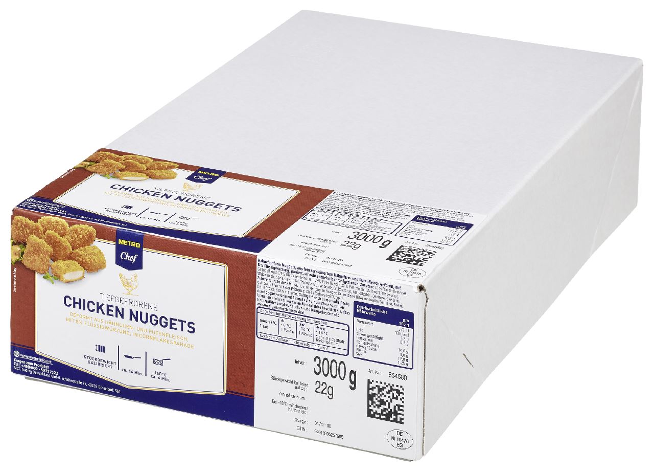 METRO Chef Chicken Nuggets tiefgefroren, paniert - 3 kg Karton
