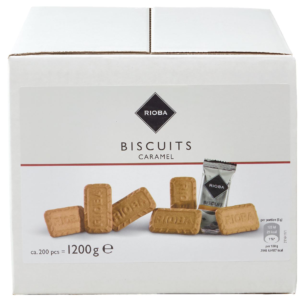 RIOBA Caramel Cookies Karamellgebäck, einzeln verpackt, 200 Stück à 6 g ...