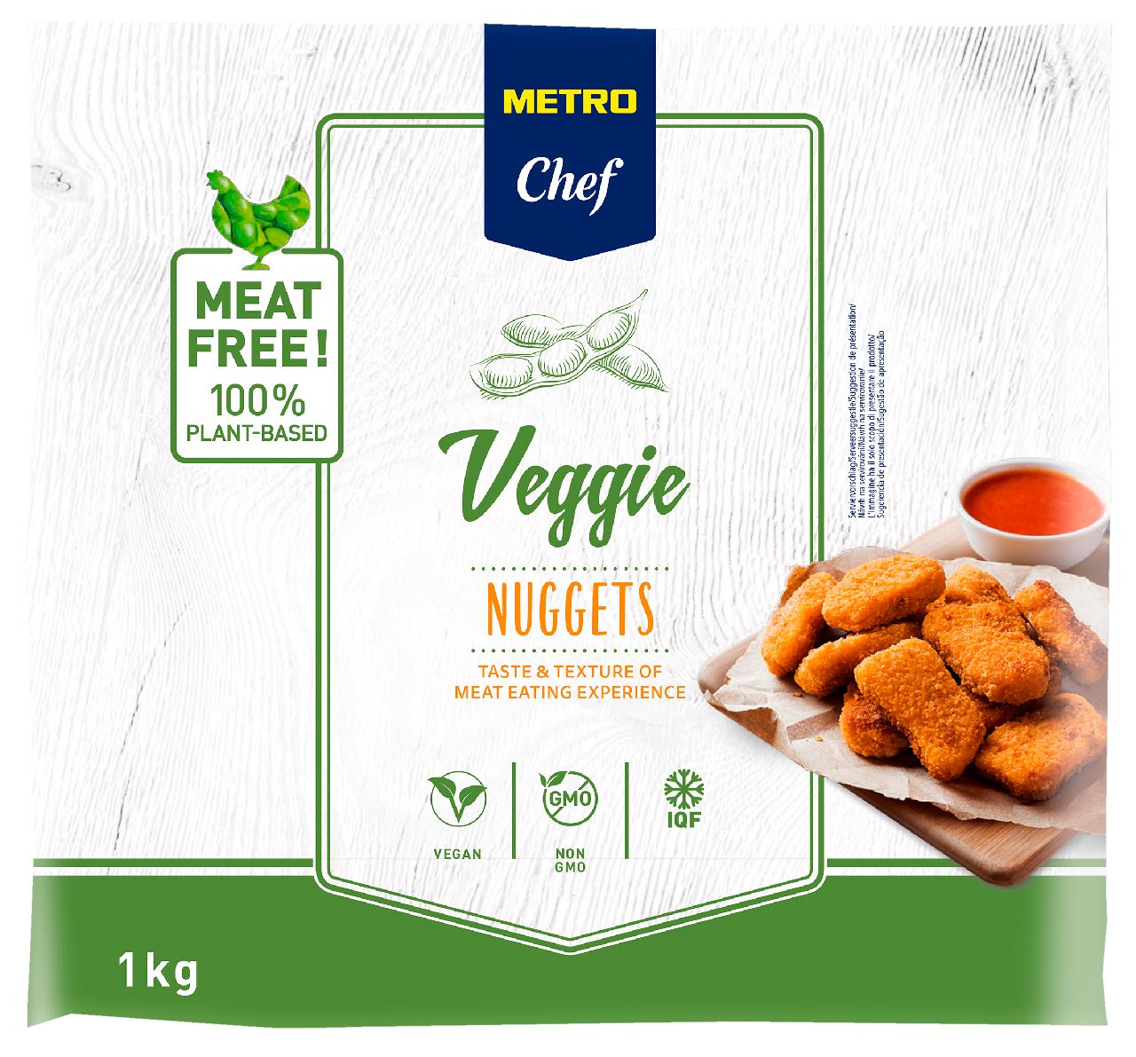 METRO Chef Vegane Nuggets IQF tiefgefroren - 1 kg Packung