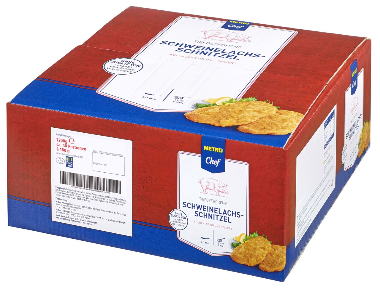 METRO Chef Schweine Lachsschnitzel tiefgefroren, paniert, 40 Stück à ...