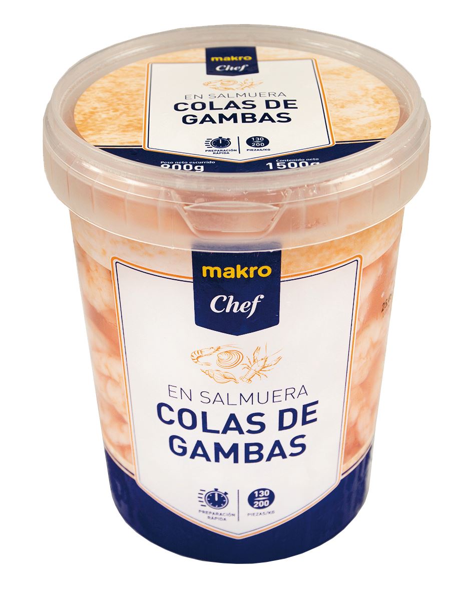 makro Chef cola de gamba salada 900g contiene 130/200 unidades