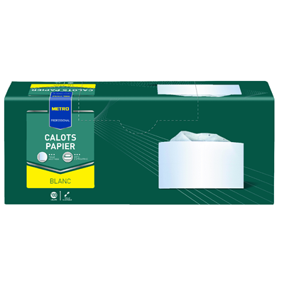 Calot en papier blanc x 100