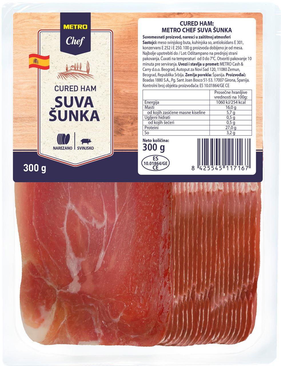 METRO Chef Suva šunka slajs 300 g
