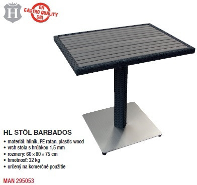 HL STOL BARBADOS DREV/PLAST 60X80 - Záhradný nábytok, Sezóna