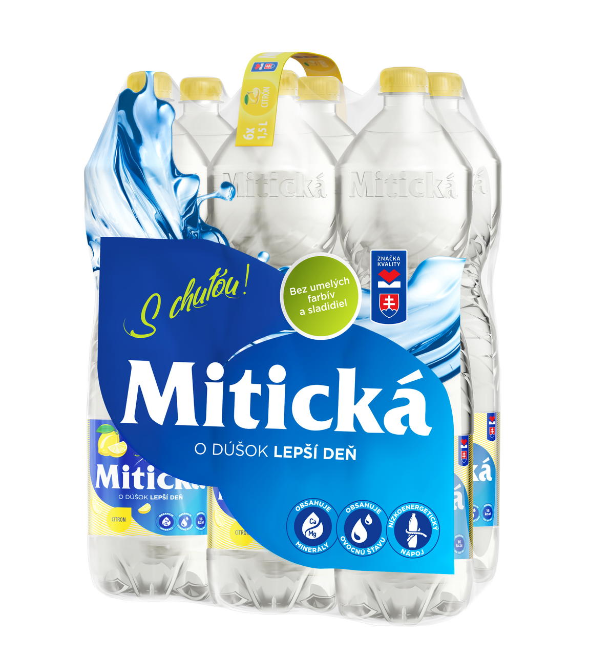 Mitická prírodná minerálna voda citrón 6 x 1,5 l vratná PET fľaša ...