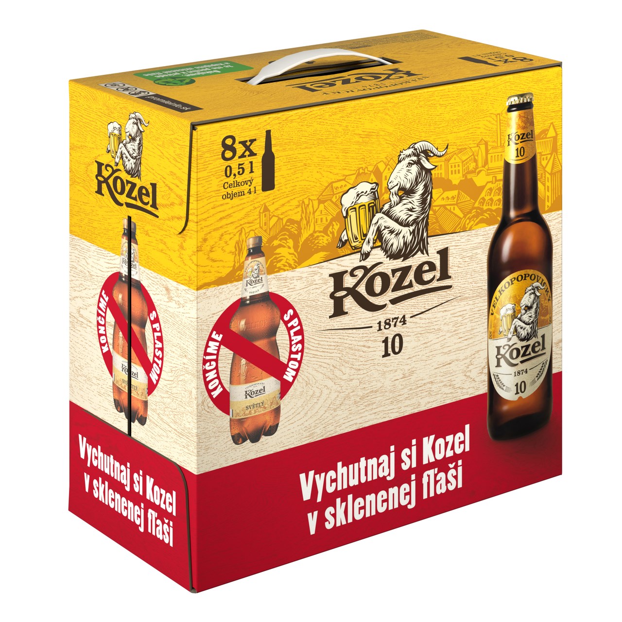 Kozel 10° pivo 8 x 500 ml SKLO - Výčapné, Pivo, Nápoje, tabak