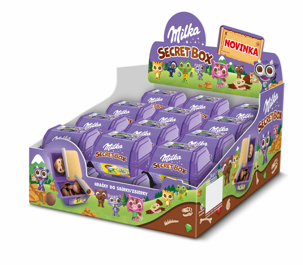 Milka Secret box 24 x 14,4 g - Čokoládové tyčinky, Čokolády, Cukrovinky ...