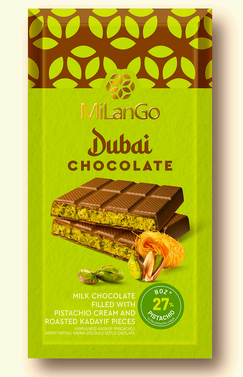 MiLanGo Dubajská čokoláda pistácia 122 g - Čokolády ostatné, Tabuľkové ...
